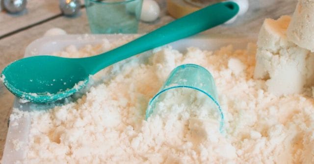 Homemade Fake Snow Recipe-Little Sprouts Learning